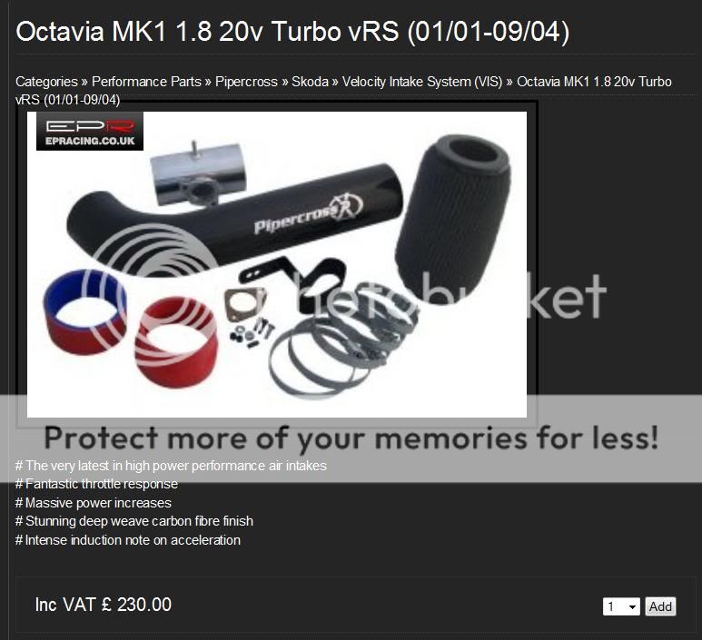 Velocity Intake System - Skoda Octavia Mk1 (1996-2004) - BRISKODA